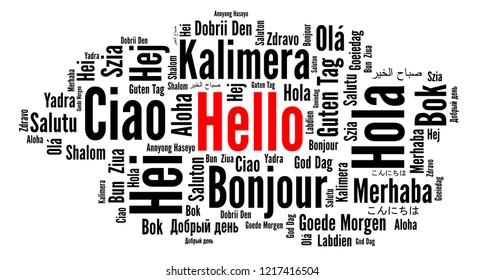 Hello Different Languages Word Cloud Stock Illustration 1217416504 ...