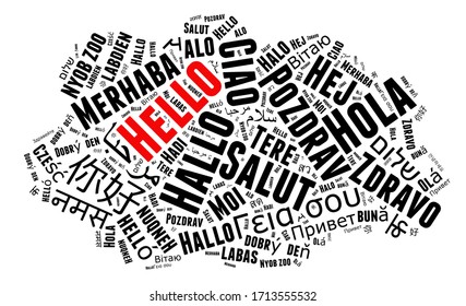 Hello Different Languages Word Cloud Concept Stock Illustration ...