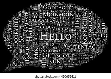 Hello Word Cloud Concept Different Languages Stock Illustration ...