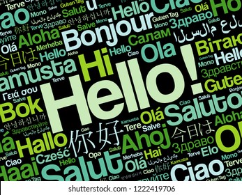 Hello Word Cloud Different Languages World Stock Illustration ...