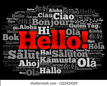 Hello Word Cloud Different Languages World Stock Illustration ...