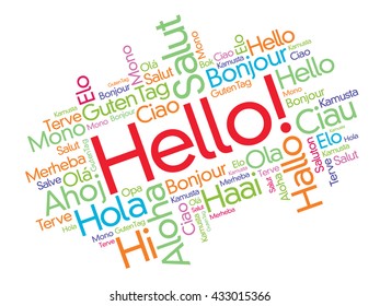 Hello Word Cloud Different Languages World Stock Illustration 433015366 ...
