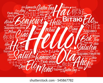 Hello Word Cloud Different Languages World Stock Illustration 545867782 ...