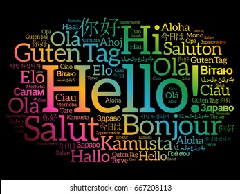 Hello Word Cloud Different Languages World Stock Illustration 667208113 ...