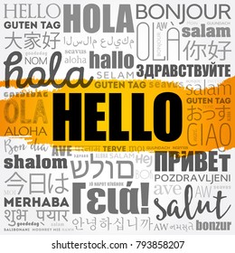Hello Word Cloud Different Languages World Stock Illustration 793858207 ...