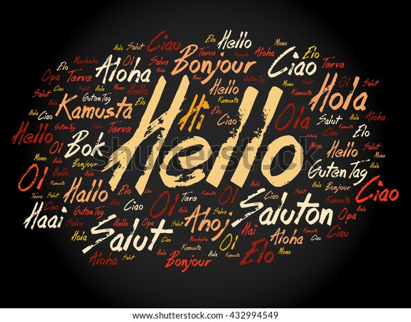 Hello Word Cloud Different Languages World Stock Illustration 432994549 ...