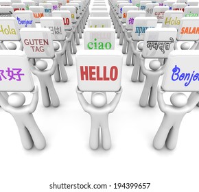 Hello Word Different Languages Messages Greeting Stock Illustration ...