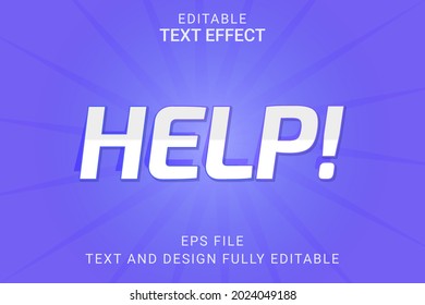 Help 3d Text Style Effect Design Stock Illustration 2024049188 ...