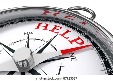Help Indicated By Concept Compass On Stock Illustration 87923527