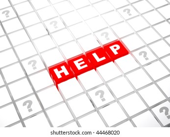 Help Word Concept Red Cubes White Stock Illustration 44468020 ...