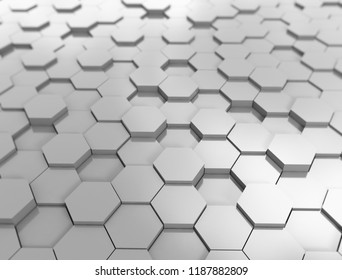 Hexagon Pattern 3d Metal Background Stock Illustration 1187882809 ...