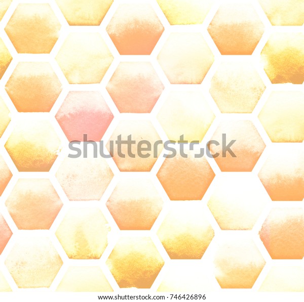 Hexagon Pattern Yellow Colors On White Stock Illustration 746426896 ...