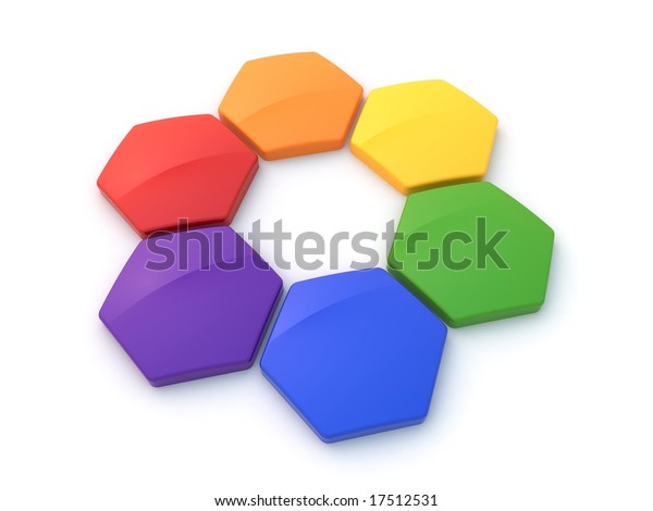 Hexagonal Color Wheel Stock Illustration 17512531