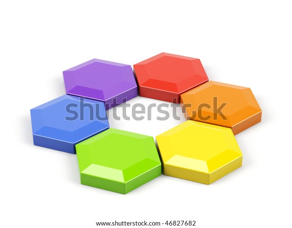 Hexagonal Color Wheel On White 库存插图 46827682 | Shutterstock