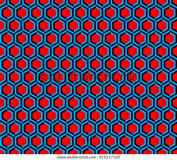 Hexagonal Grid Background Cube Seamless Background Stock Illustration ...