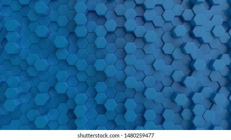 Hexagonal Light Blue Background Texture 3d Stock Illustration ...