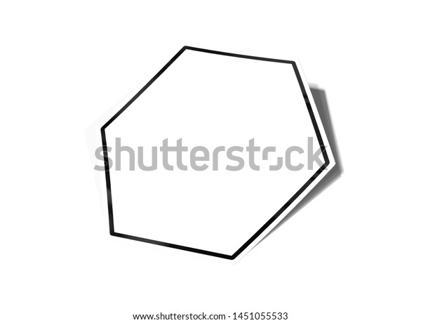 Hexagonal Shaped Sticker Mockup Isolated On Stock Illustration 1451055533