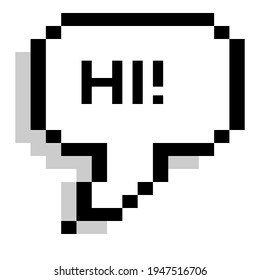 Hi Speech Bubble 8bit Pixel Art Stock Illustration 1947516706 ...