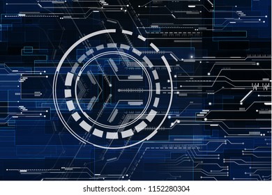 Dark Blue Futuristic Hi Tech Screen Stock Illustration 1152280061 ...