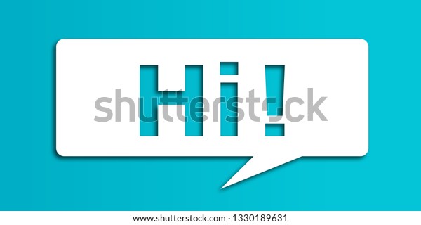 Hi Text Dialog Bubble Stock Illustration 1330189631