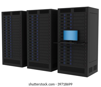 Vektor Stok Baris server jaringan, ilustrasi pusat data, (Tanpa Royalti ...