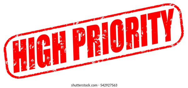 High Priority Red Stamp On White Stock Illustration 542927563