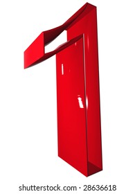High Resolution 3d Red One Symbol Stock Illustration 28636618 ...