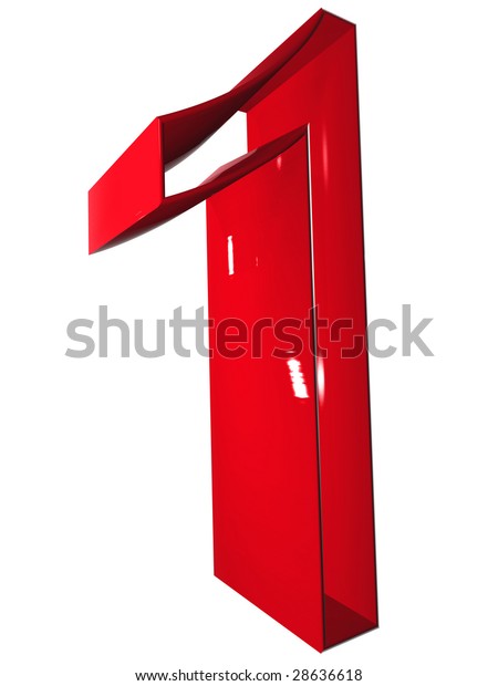 High Resolution 3d Red One Symbol Stock Illustration 28636618 ...
