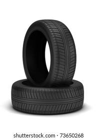 High Resolution 3d Render New Tyres Stock Illustration 73650268