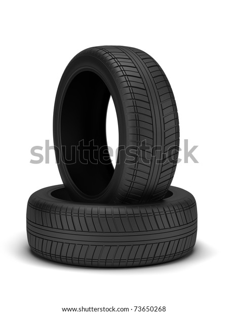 High Resolution 3d Render New Tyres Stock Illustration 73650268