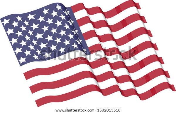 High Resolution American Flag Rendering Stock Illustration 1502013518 ...