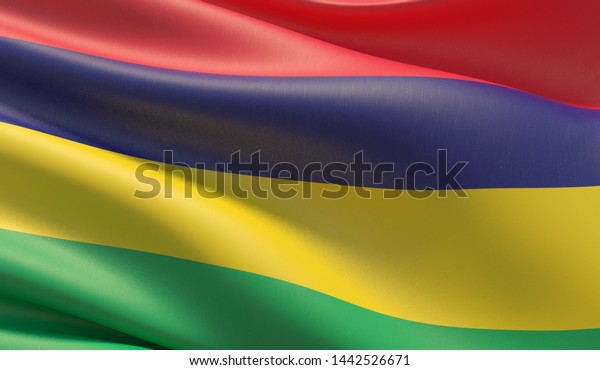High Resolution Closeup Flag Mauritius 3d Stock Illustration 1442526671 ...