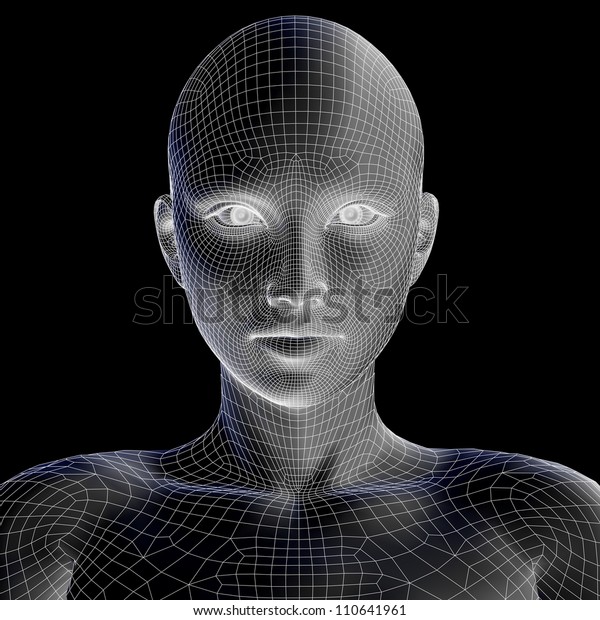 High Resolution Concept Conceptual 3d Wireframe Stock Illustration ...