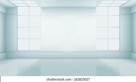 High Resolution Empty White Room Big Stock Illustration 262823027 ...