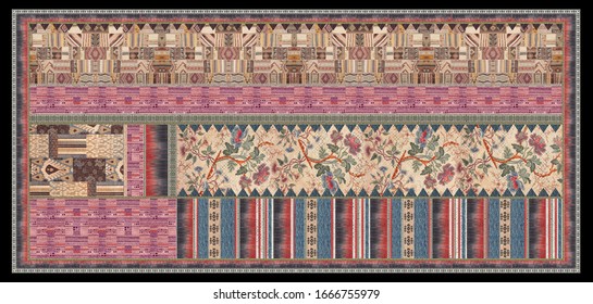 High Resolution Ethnic Texture Border Design Stock Illustration ...
