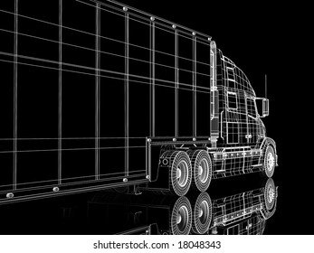High Resolution Image Lorry On Black Stock Illustration 18048343 ...