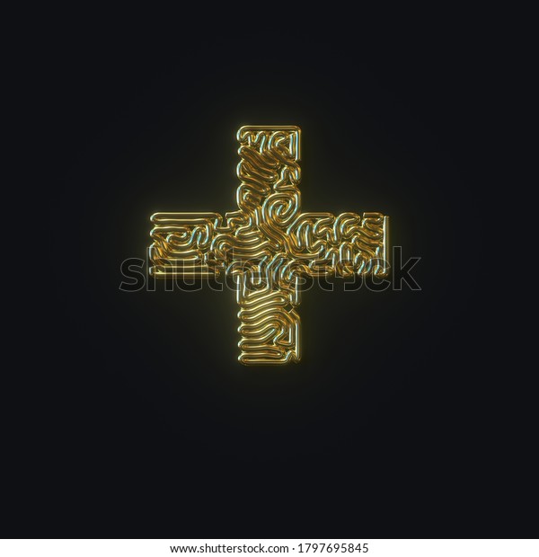 High Resolution Plus Sign Formed Gold Stock Illustration 1797695845 ...