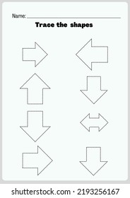 High Resolution Printable Shapes Tracing Worksheets Stock Illustration ...