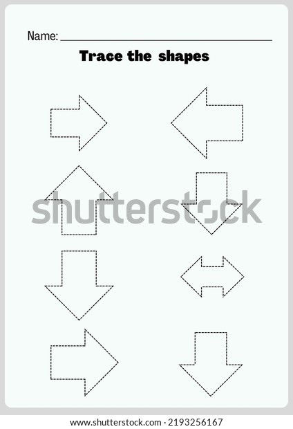 High Resolution Printable Shapes Tracing Worksheets Stock Illustration ...