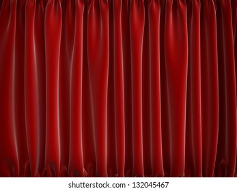 High Resolution Red Curtains 3d Render Stock Illustration 132045467 ...