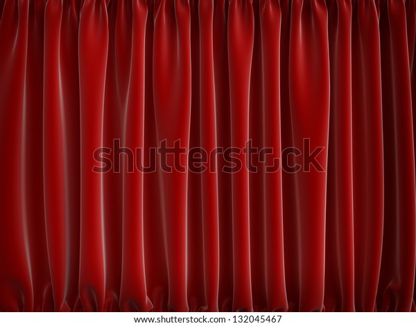 High Resolution Red Curtains 3d Render Stock Illustration 132045467 ...