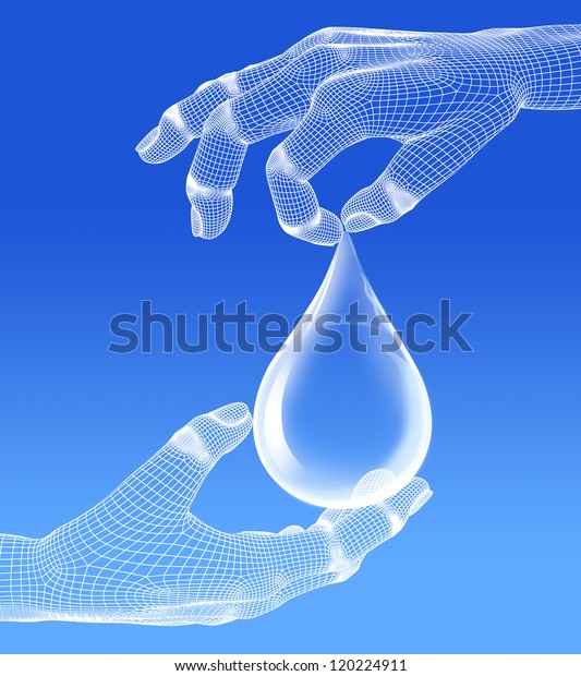 High Resolution Water Drop Falling Hands 库存插图 120224911 | Shutterstock