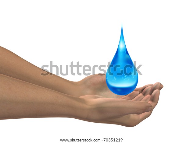High Resolution Water Drop Falling Hands Stock Illustration 70351219 ...