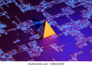 High Tech Abstract Rendering Pyramid Over Stock Illustration 2186152053 ...