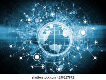 High Tech Background Image Earth Planet Stock Illustration 259127972 ...