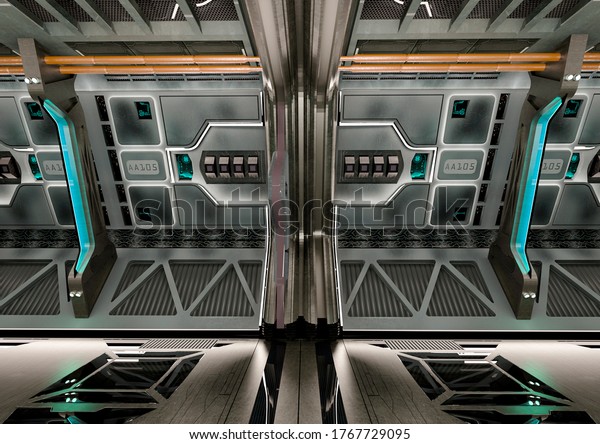 High Tech Corridor 3d Illustration Stock Illustration 1767729095 ...