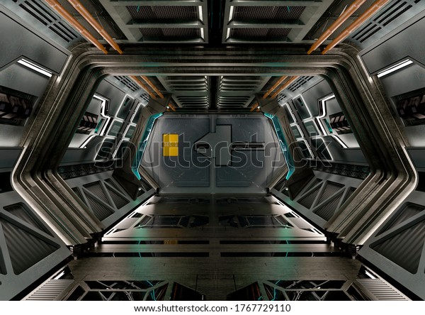 High Tech Corridor 3d Illustration Stock Illustration 1767729110 ...