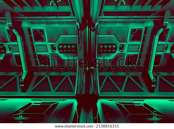 High Tech Corridor 3d Illustration Stock Illustration 2138856355 ...
