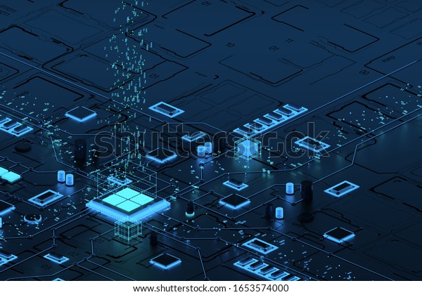 High Tech Electronic Pcb Printed Circuit Stock Illustration 1653574000 ...