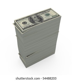 High Us Dollar Bill Stack Isolated Stock Illustration 54488203 ...